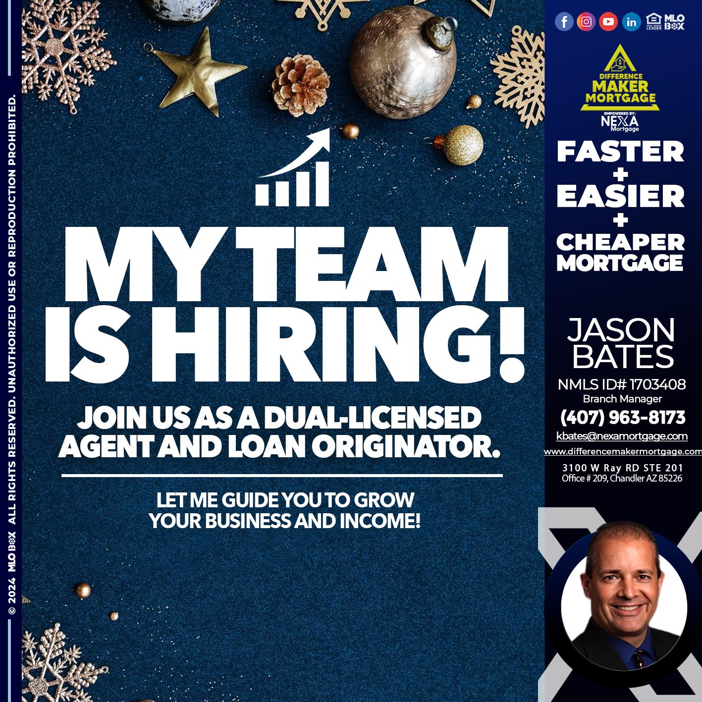my team is hiring - Jason Bates -Branch Manager